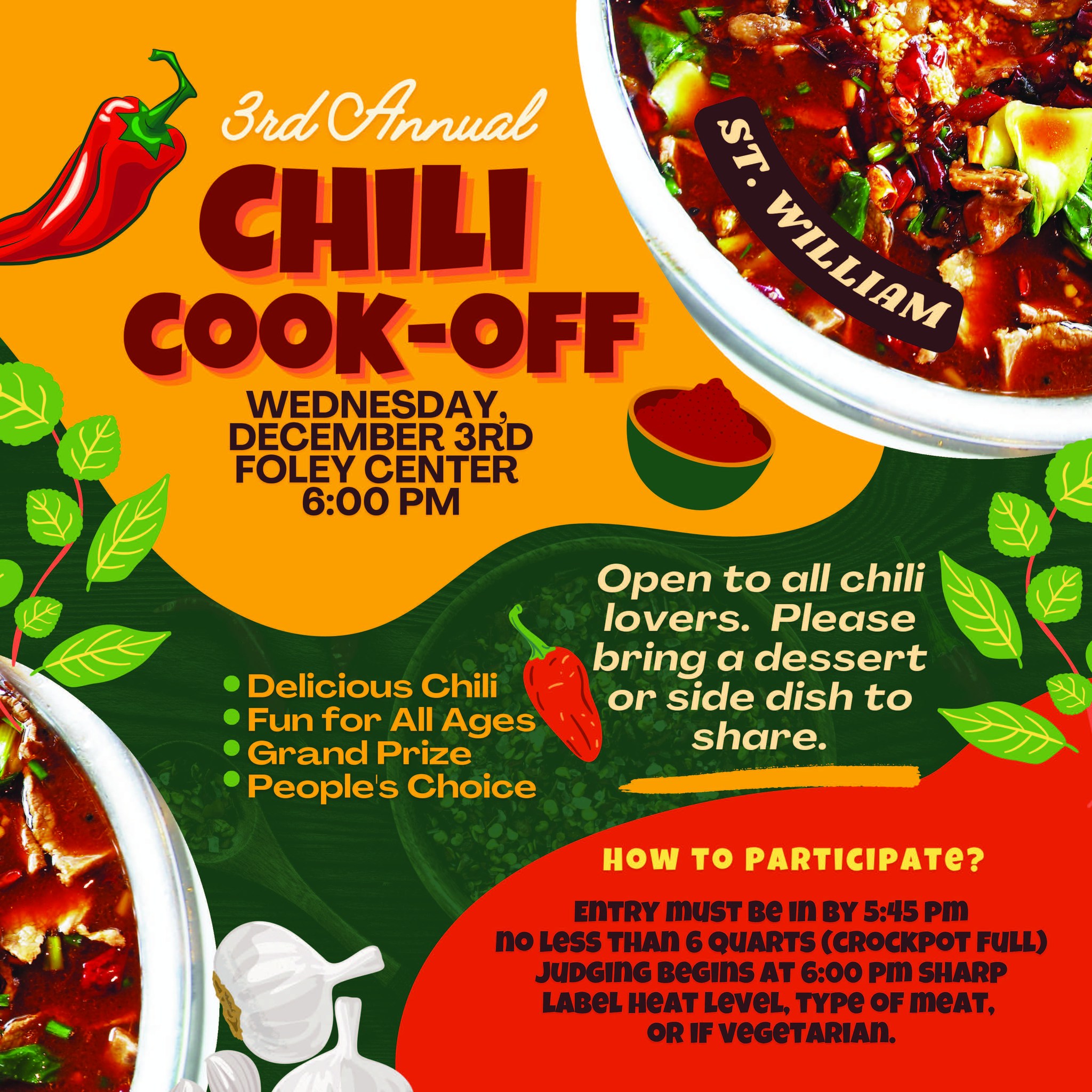 3rd Annual Chili Cookoff - St. William Catholic Church - Lake ...